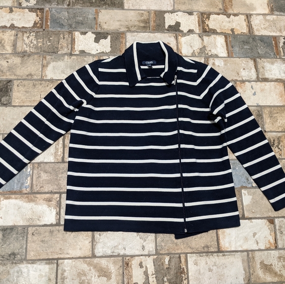 Chaps | Sweaters | Chaps X Navy Striped Jacket | Poshmark